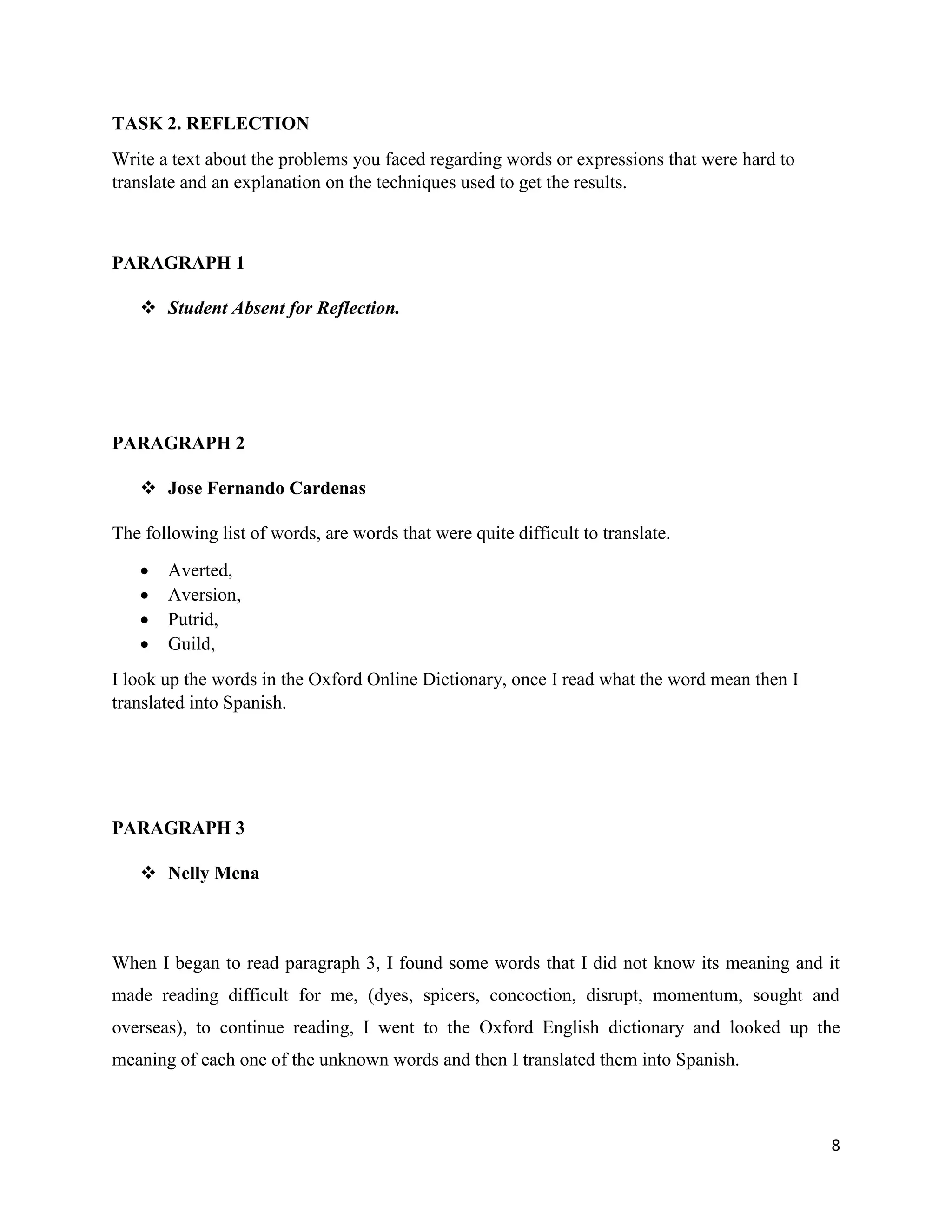 TRANSLATION TECHNIQUES Unit 1 Task 1,2,3,4 | PDF