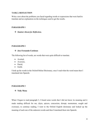 TRANSLATION TECHNIQUES Unit 1 Task 1,2,3,4 | PDF