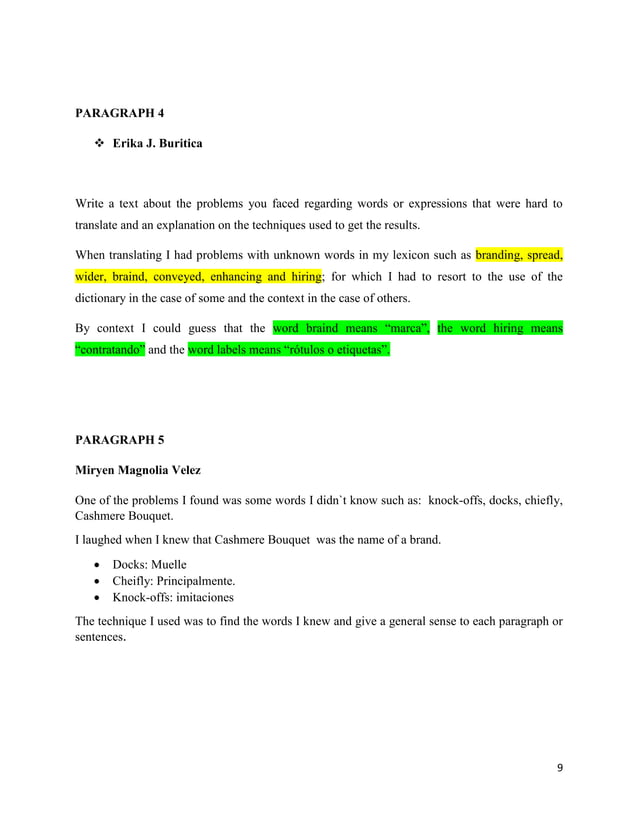 TRANSLATION TECHNIQUES Unit 1 Task 1,2,3,4 | PDF