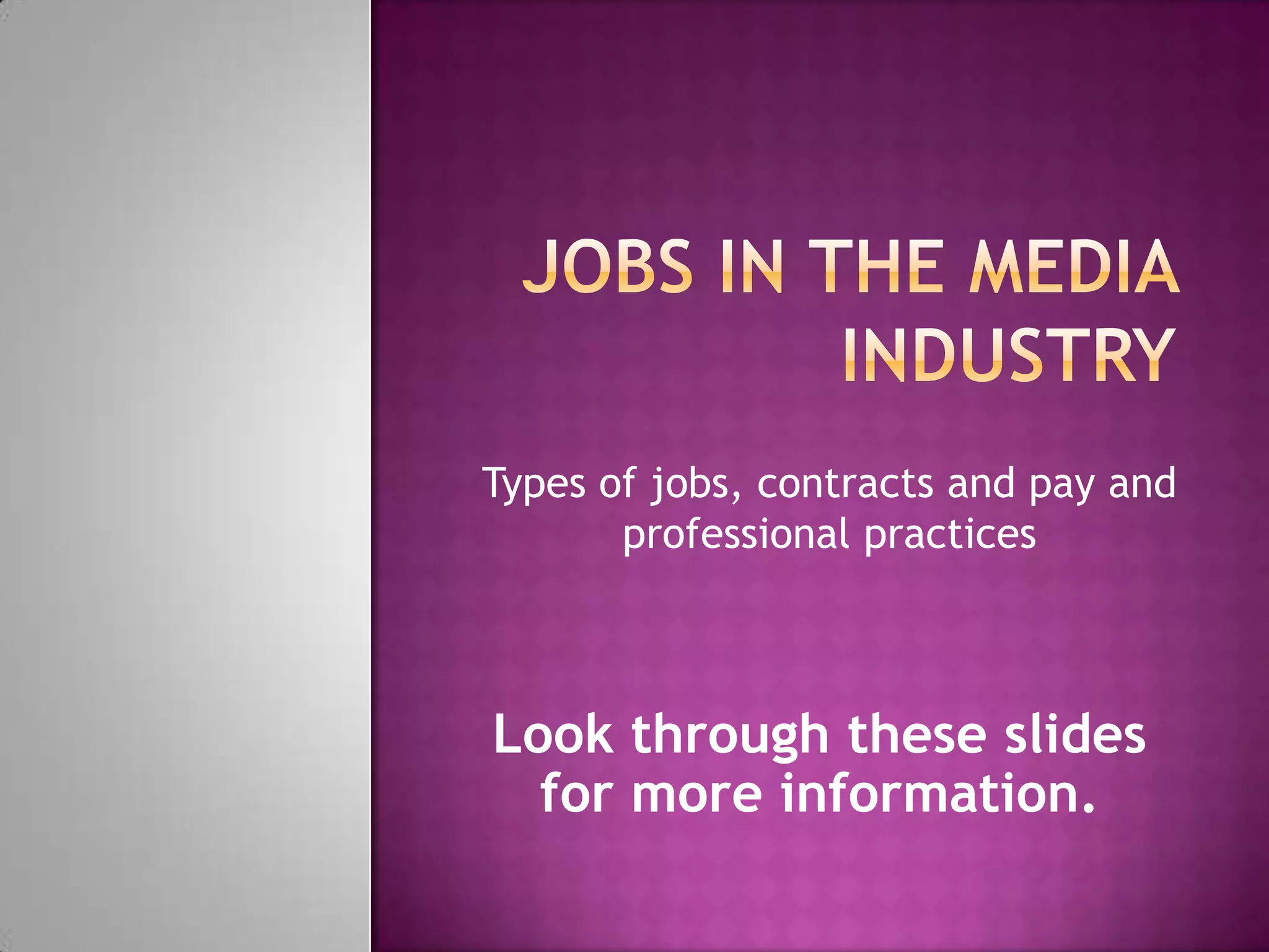 Types of jobs & contracts | PPTX