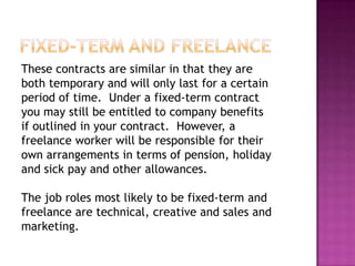 Types of jobs & contracts | PPTX