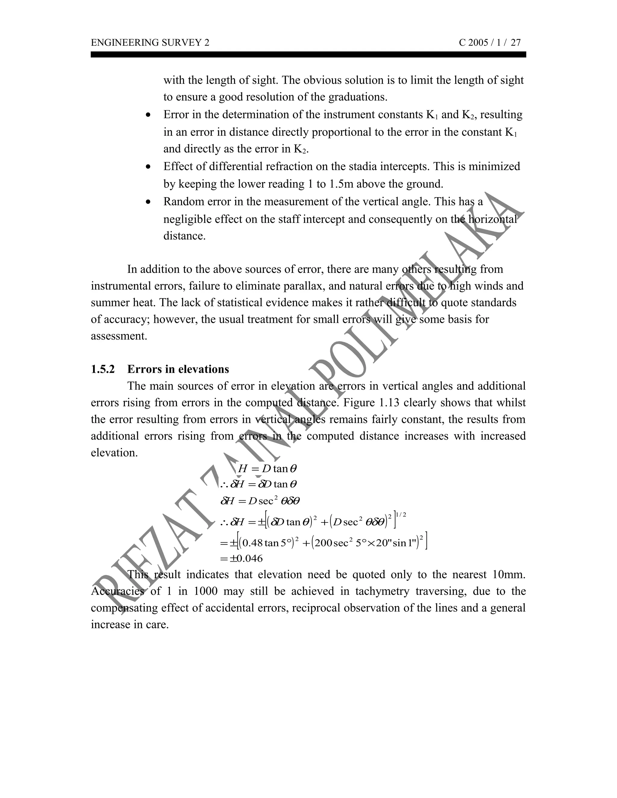 Tachymetry survey POLITEKNIK MELAKA | DOC