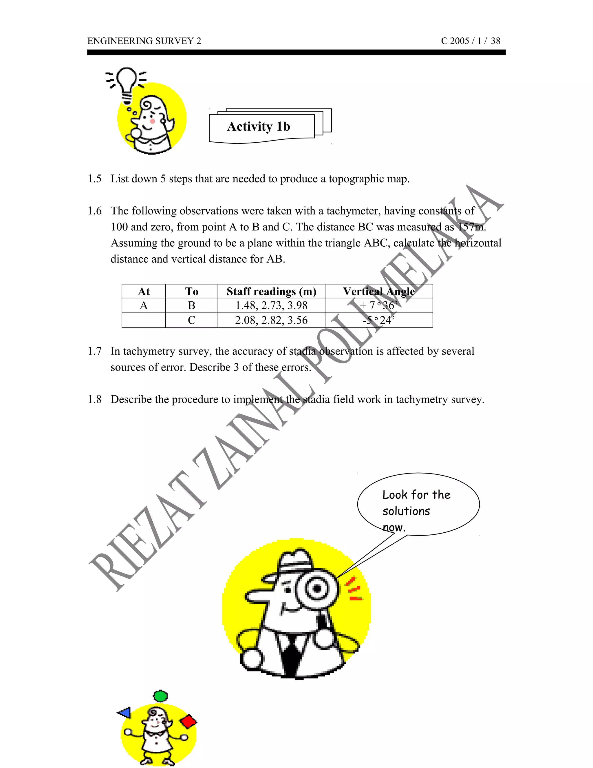 Tachymetry survey POLITEKNIK MELAKA | DOC