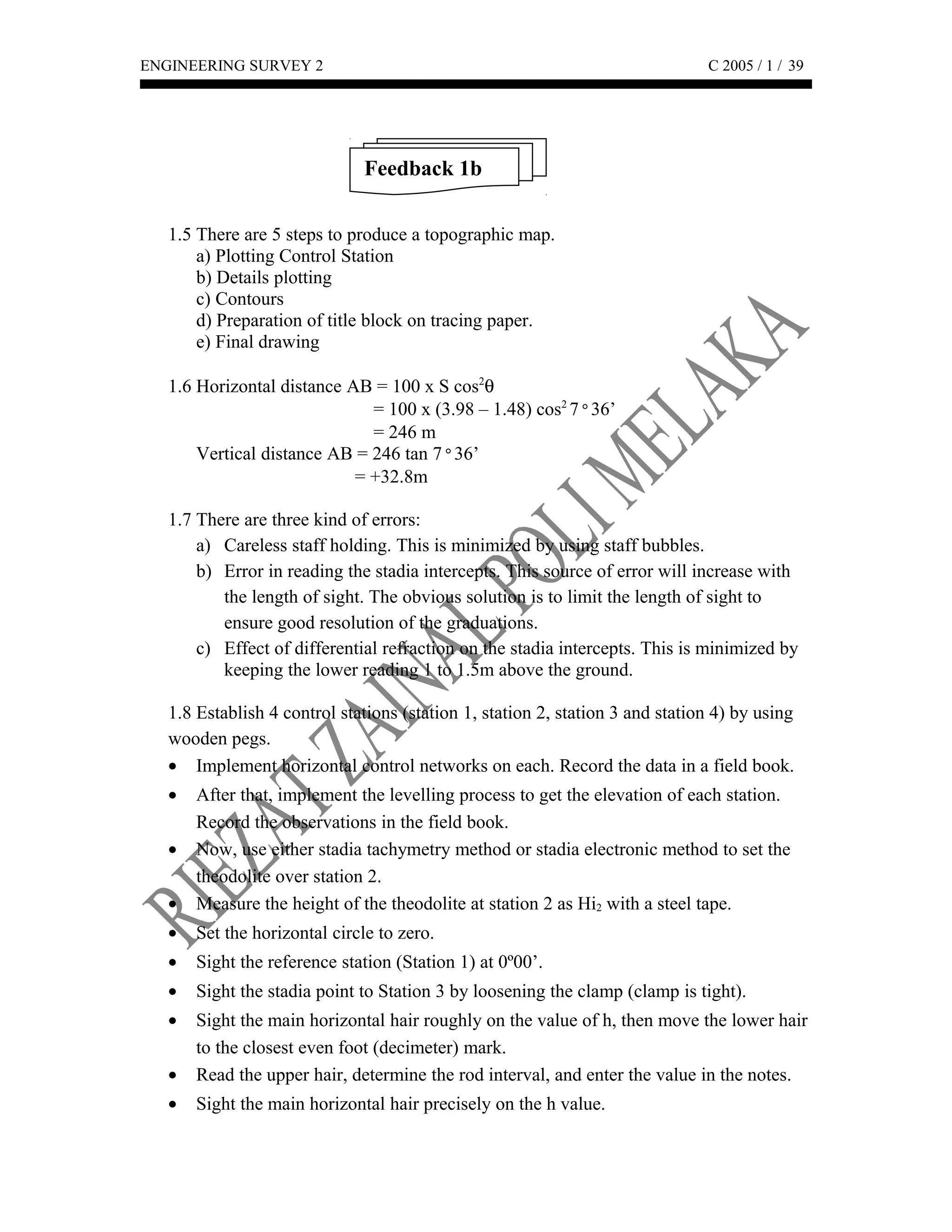 Tachymetry survey POLITEKNIK MELAKA | DOC