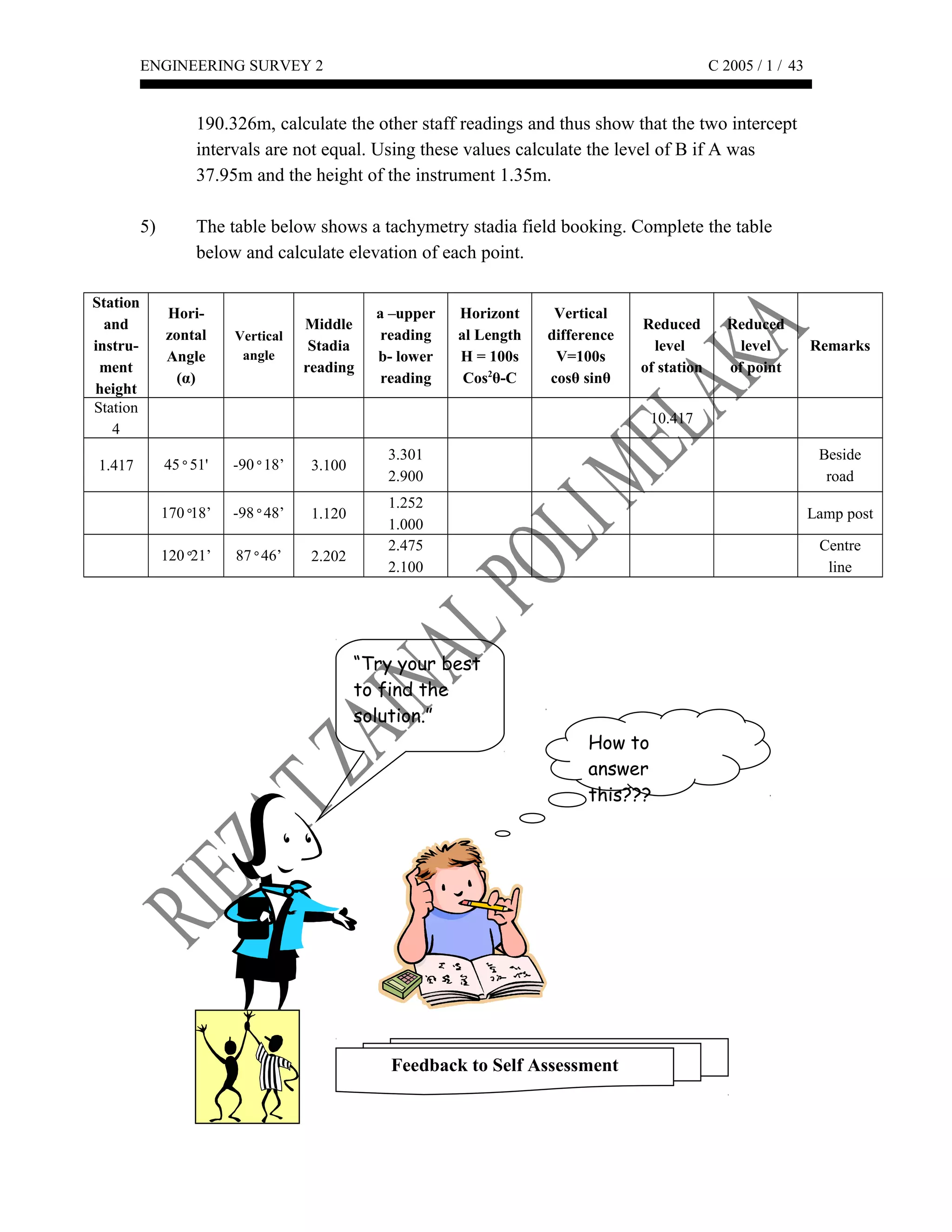 Tachymetry survey POLITEKNIK MELAKA | DOC