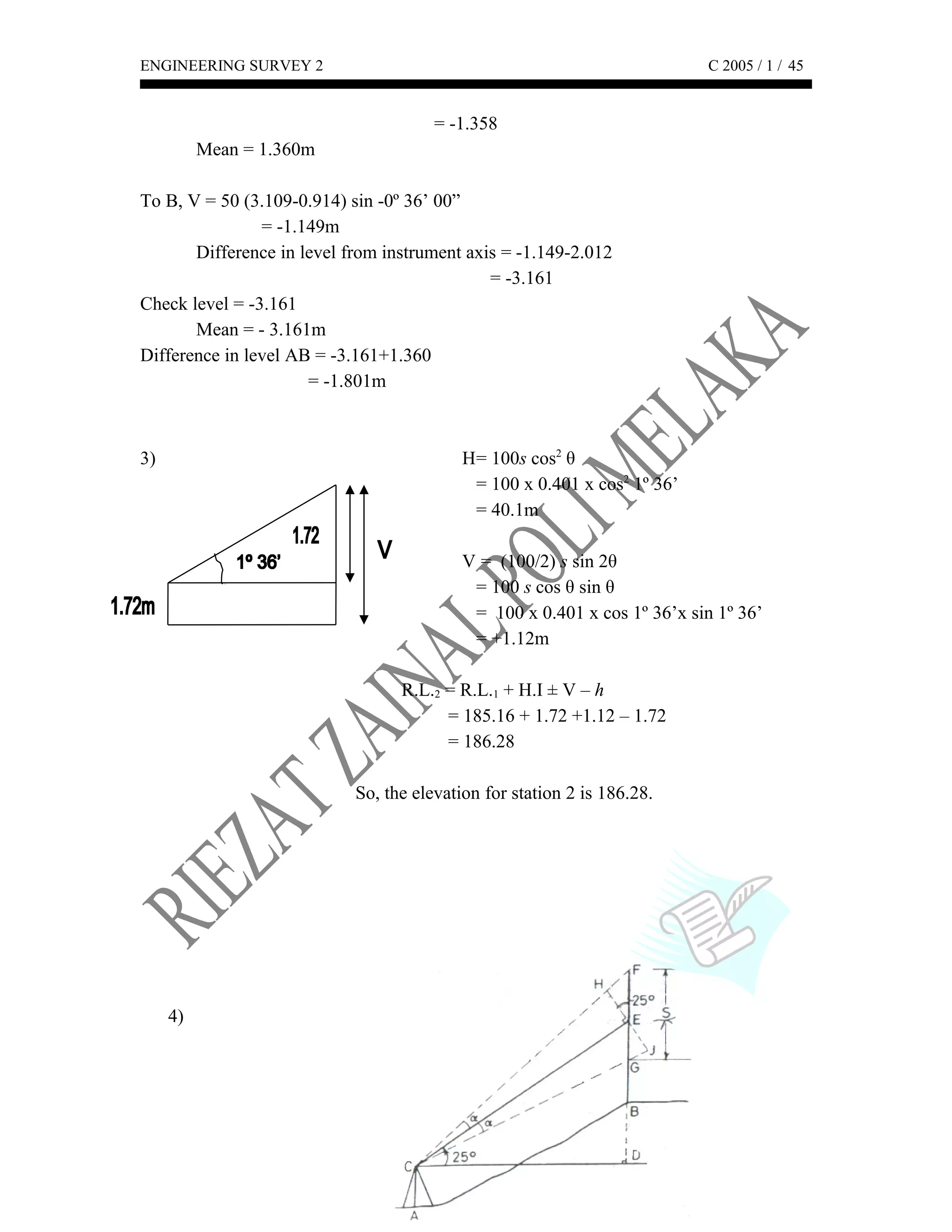 Tachymetry survey POLITEKNIK MELAKA | PDF