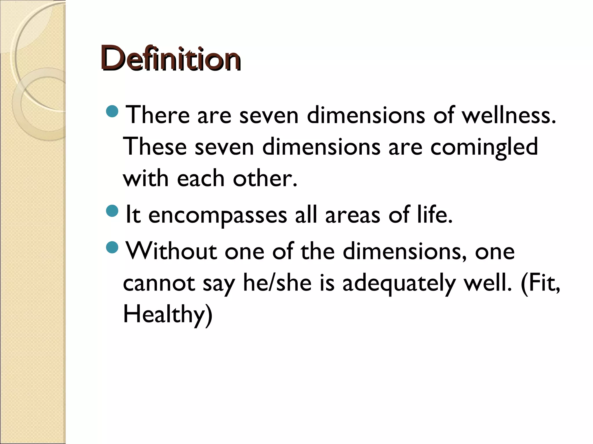 Dimensions of wellness; Spiritual wellness | PPT
