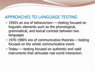 Unit1(testing, assessing, and teaching) | PPTX