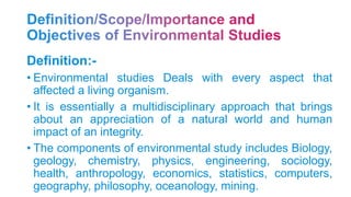 Unit 1 The multidisciplinary Nature of environmental studies.pptx
