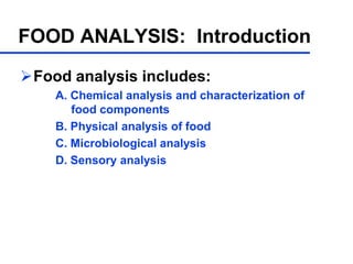 Food Analysis Introduction, Properties and characterization | PDF