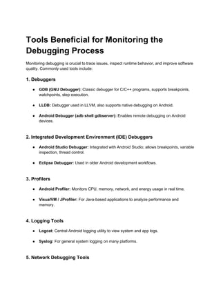 Unit 1 Tools Beneficial for Monitoring the Debugging Process.pdf