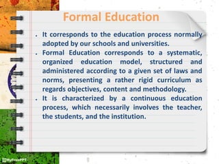 Nature of education as a discipline, types and levels of education | PDF