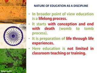 Nature of education as a discipline, types and levels of education | PPT