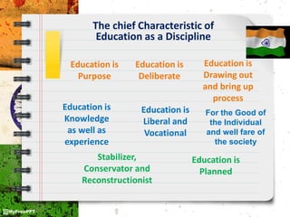 Nature of education as a discipline, types and levels of education | PDF