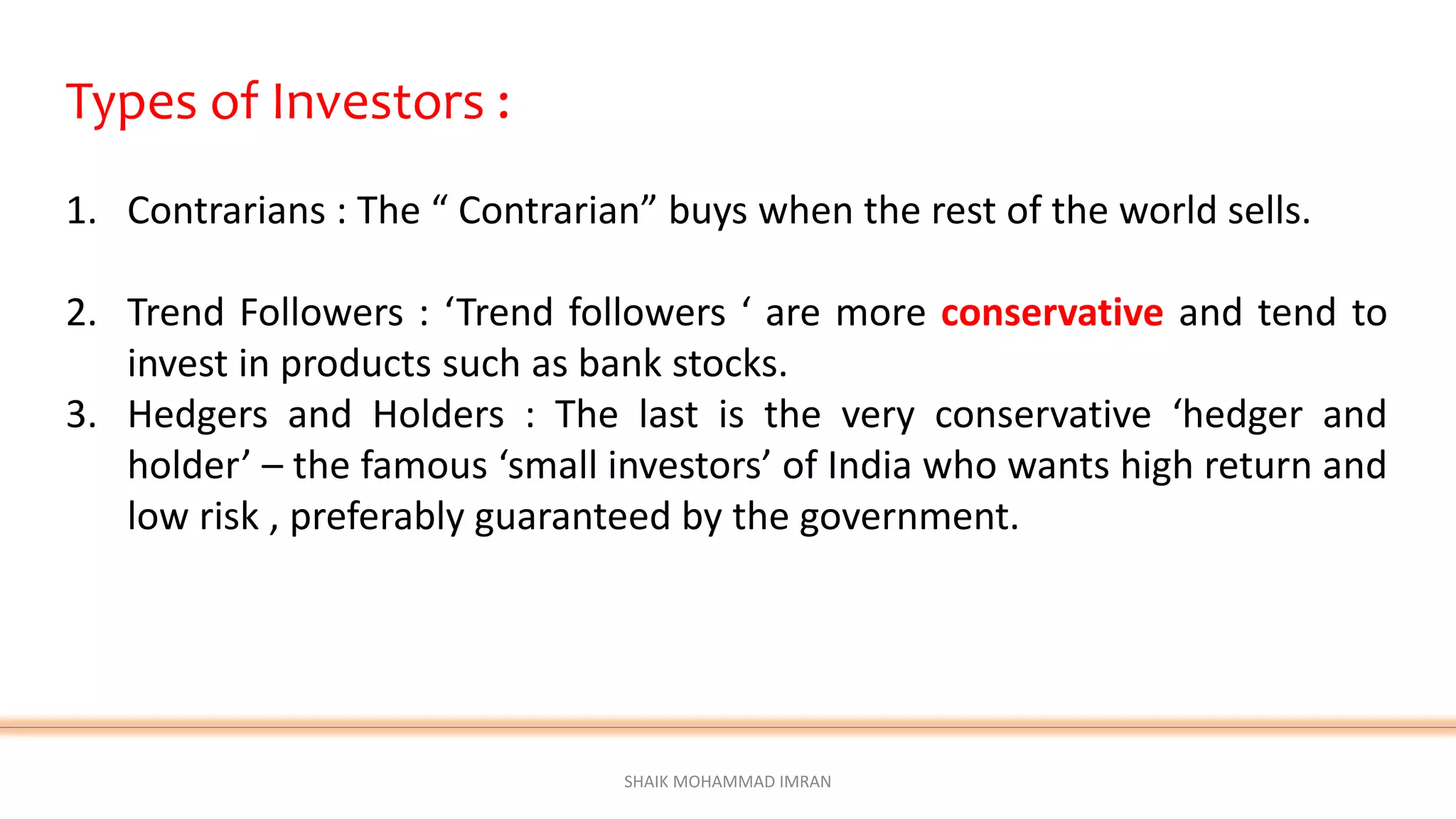 Unit 1 types of investors | PDF