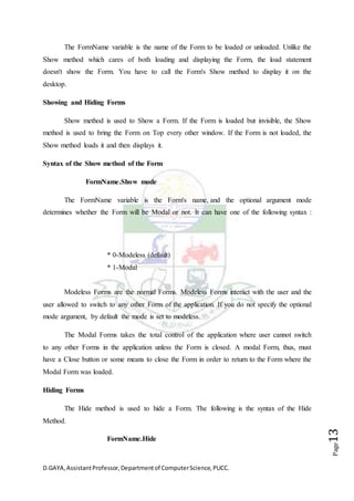 Unit 1 vb study_materials | PDF