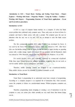 Unit 1 vb study_materials | PDF