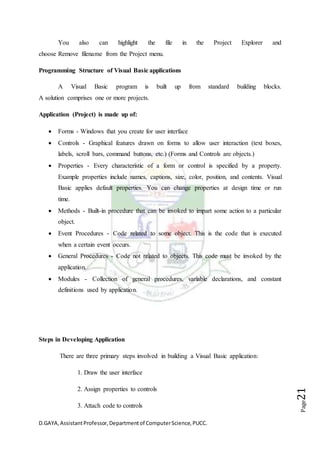 Unit 1 vb study_materials | PDF