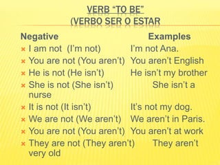 Unit 1 verb to be | PPTX