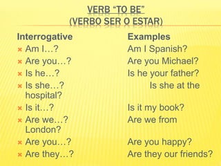 Unit 1 verb to be | PPT