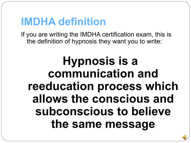 defining hypnosis | PPT