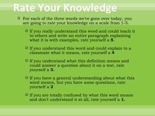 Unit 1 Vocabulary | PPT