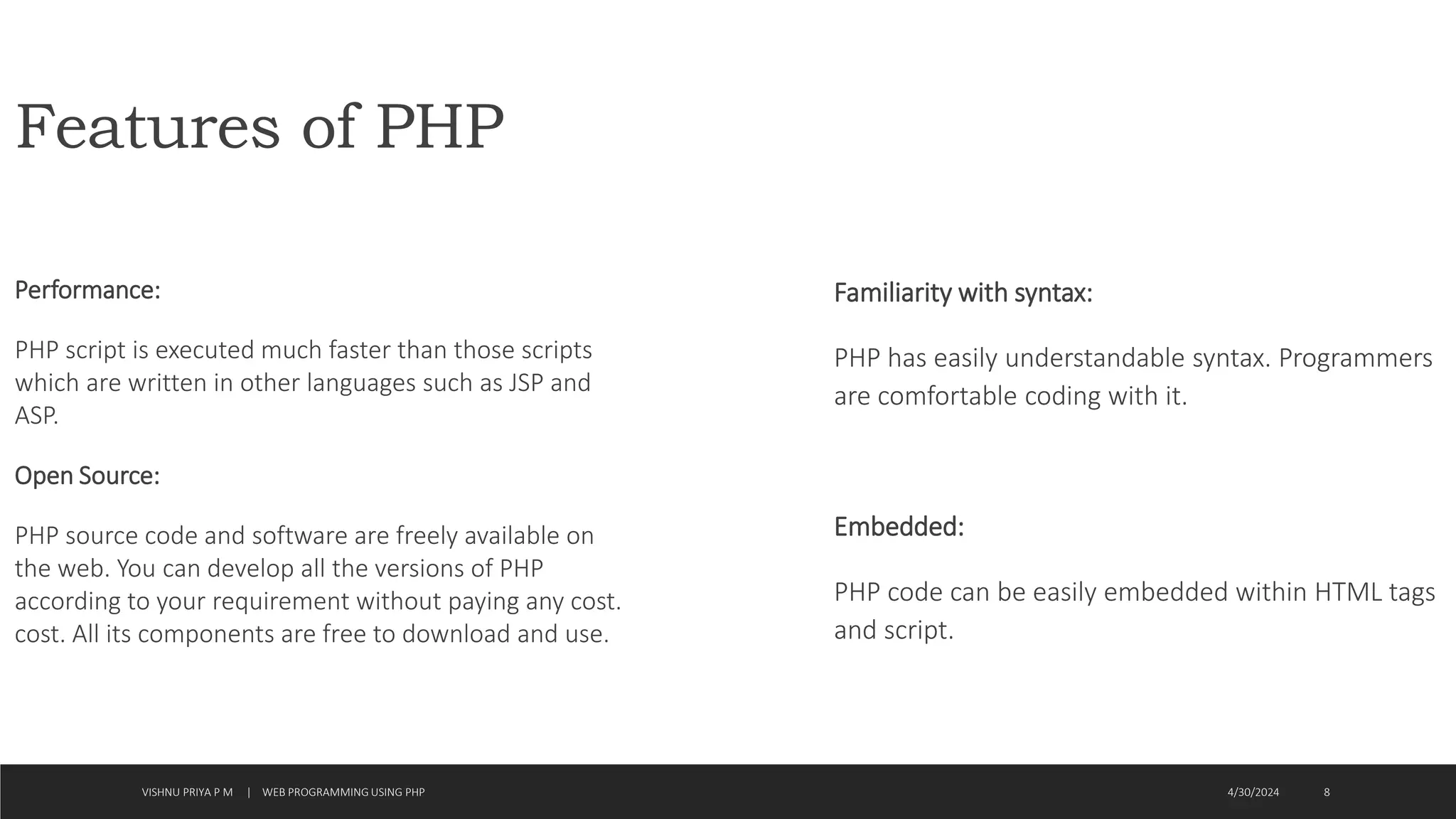 Introduction To Web Programming Using Php Ppt