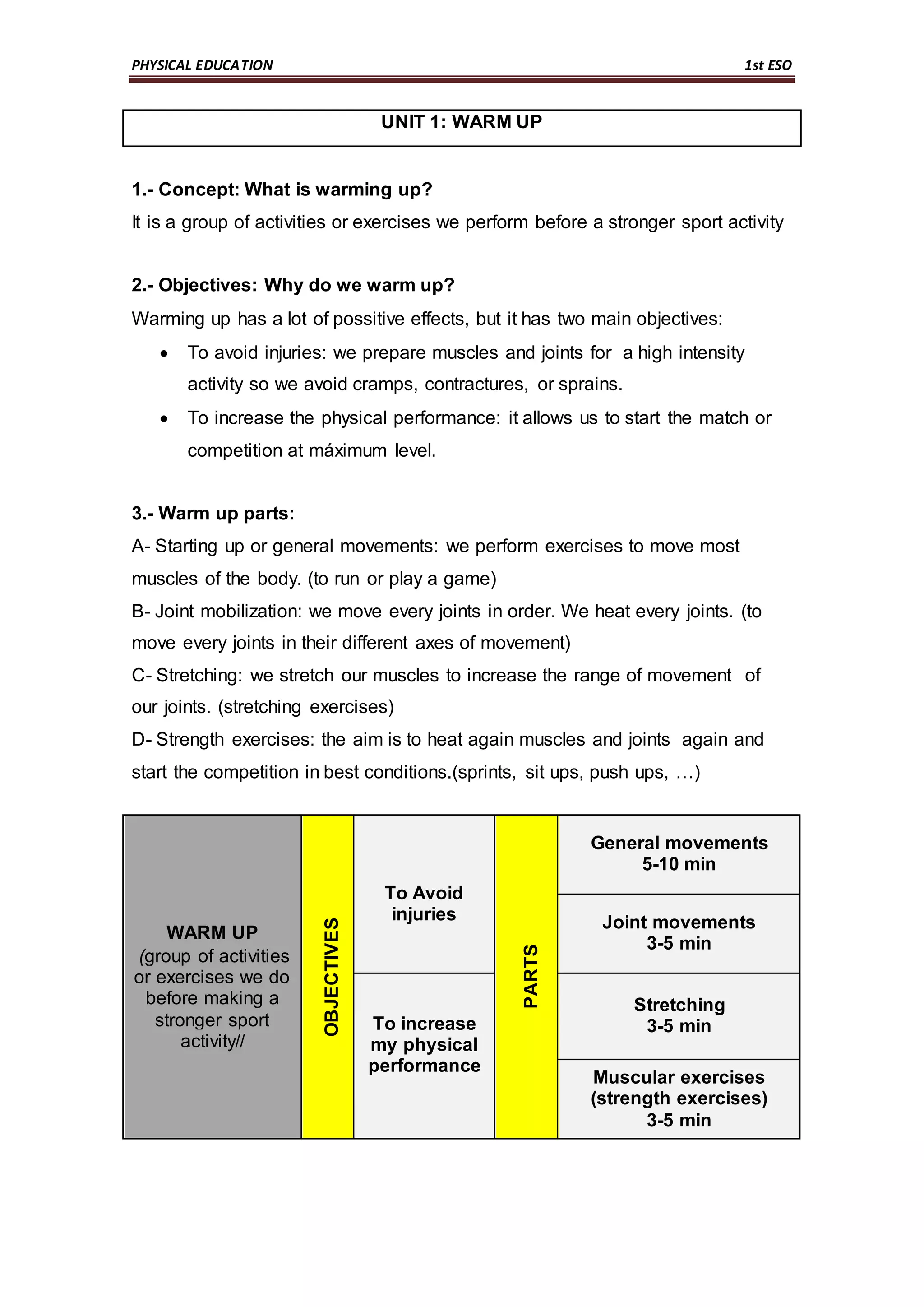 Unit 1 warm up | DOCX