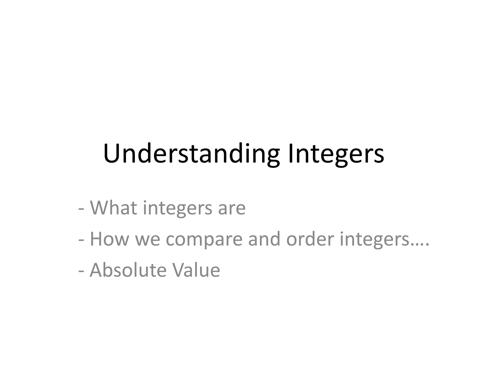Integers 101- Understanding Integers | PPTX
