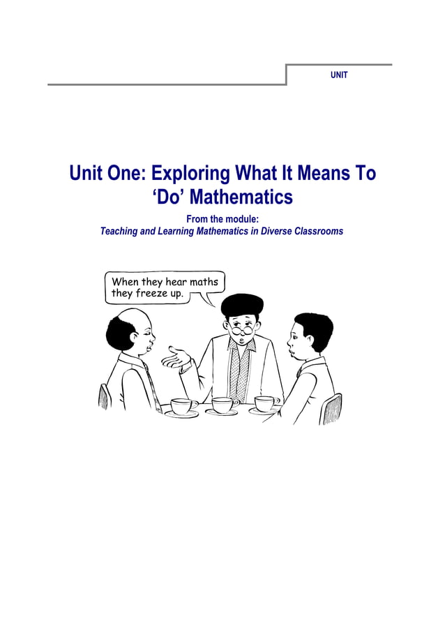 Ace Maths Unit One: Exploring What It Means to 'Do' Mathematics (Word ...