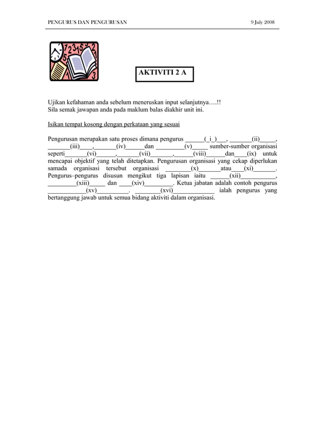 Unit2 : pengurus dan pengurusan | DOC