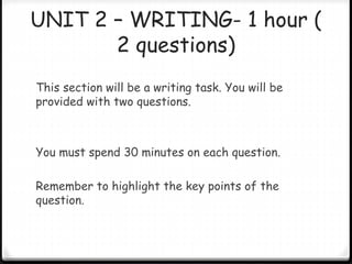 Unit 2:Writing paper - mock exam preparation | PPTX