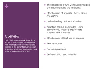 Unit 2 Introduction | PPTX