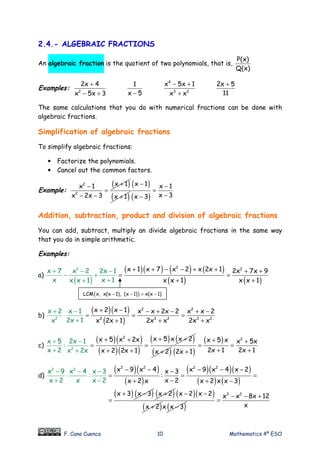 Unit2.polynomials.algebraicfractions | PDF