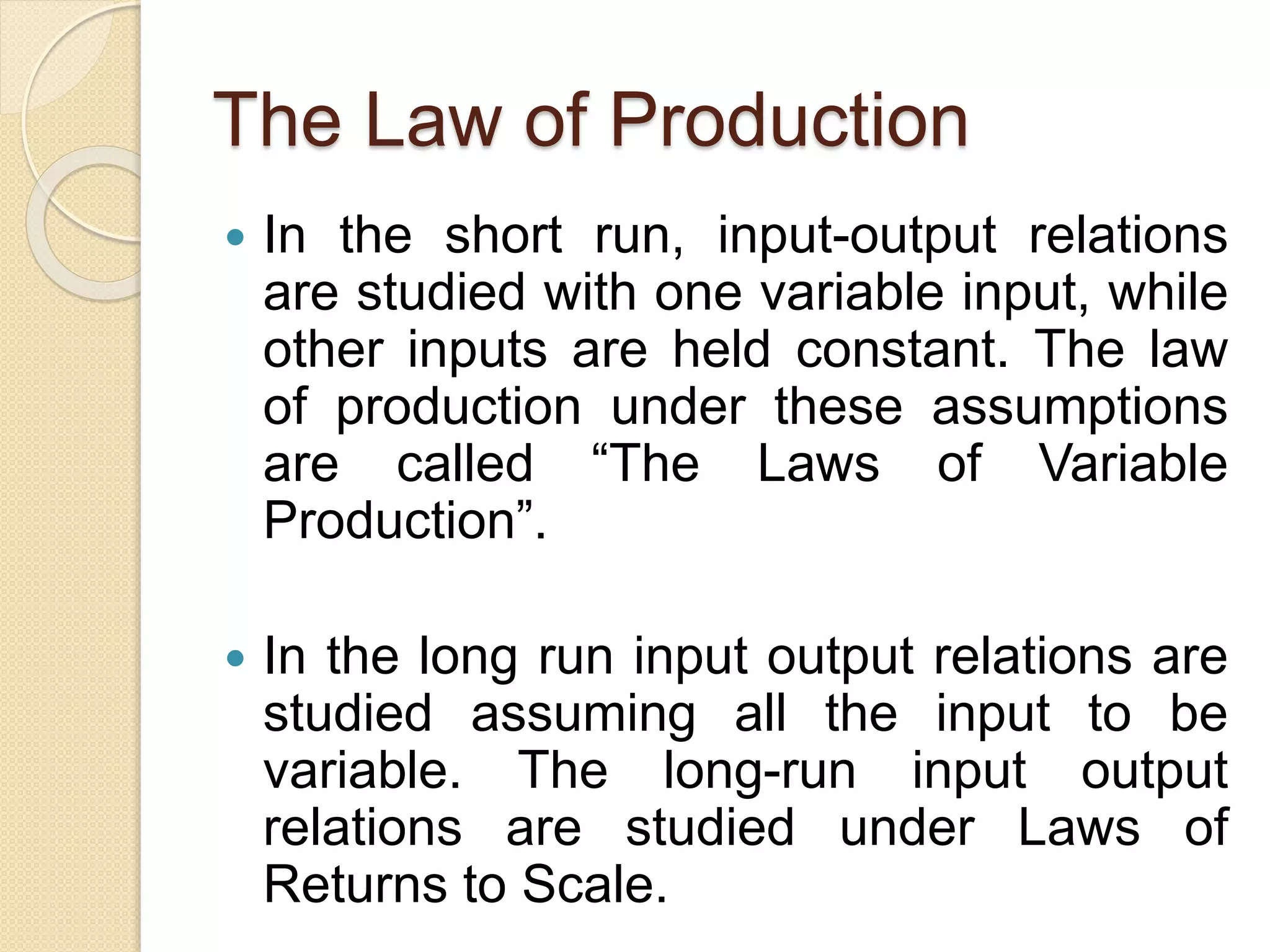 theory of production and cost | PPTX