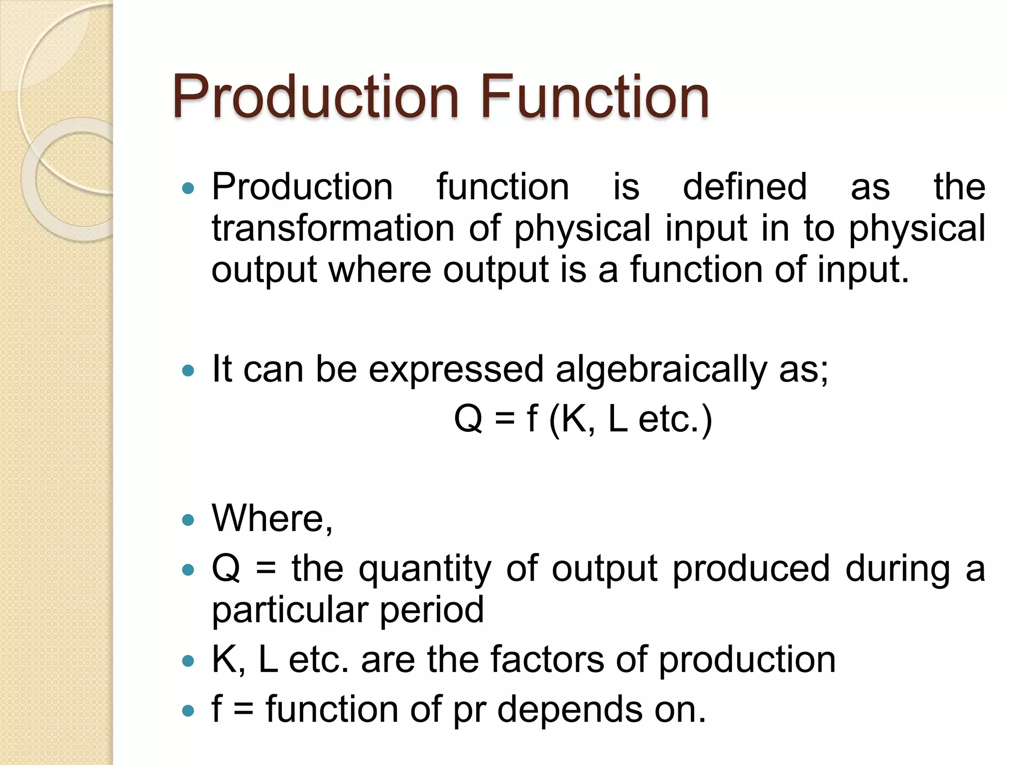 theory of production and cost | PPTX