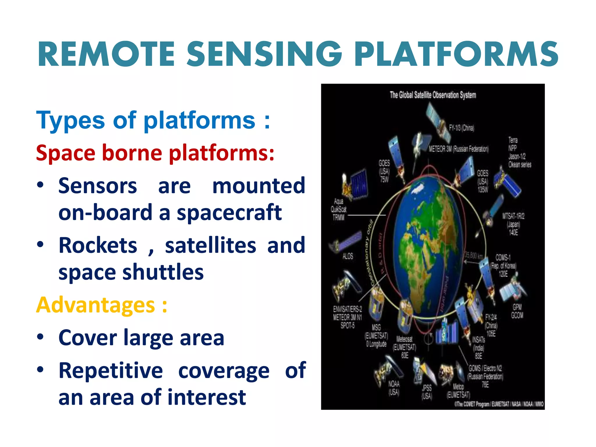 Remote Sensing Platforms and Sensors | PPTX