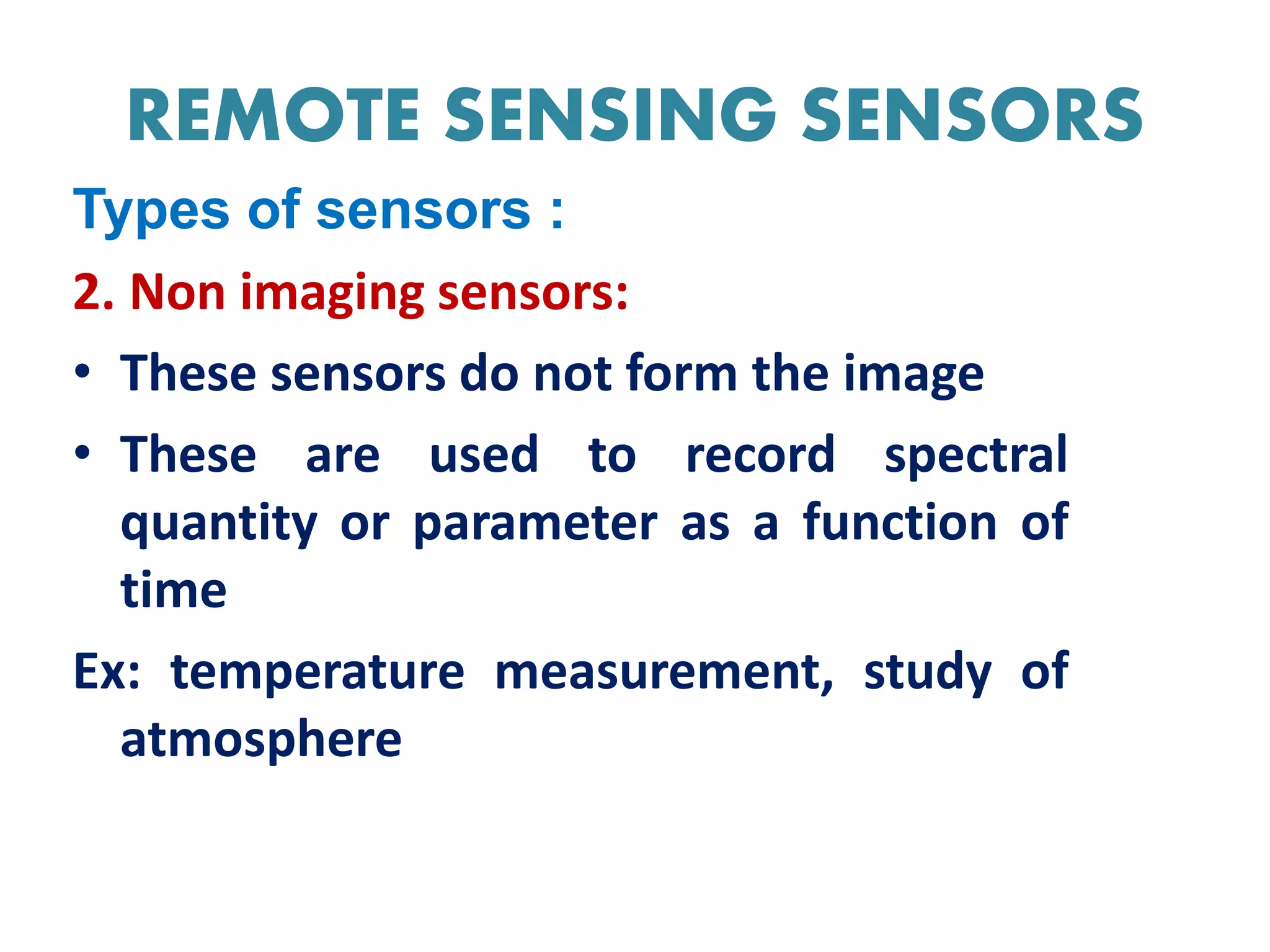 Remote Sensing Platforms and Sensors | PPTX