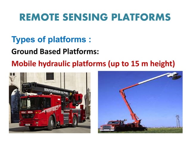Remote Sensing Platforms and Sensors | PPTX