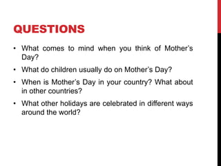 Unit 2: Mother's Day | PPTX