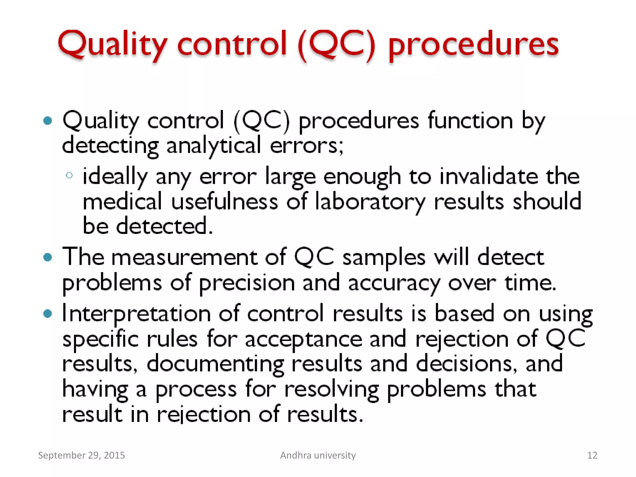 Quality control & Assurance in Analytical Chemistry | PPTX