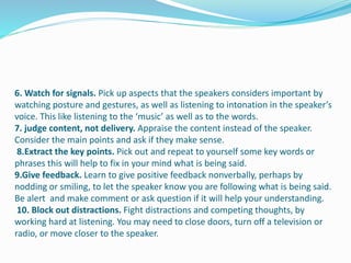 speaking listening and non verbal communication | PPTX