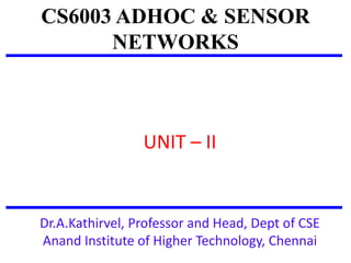CS6003 ADHOC & SENSOR NETWORKS | PDF
