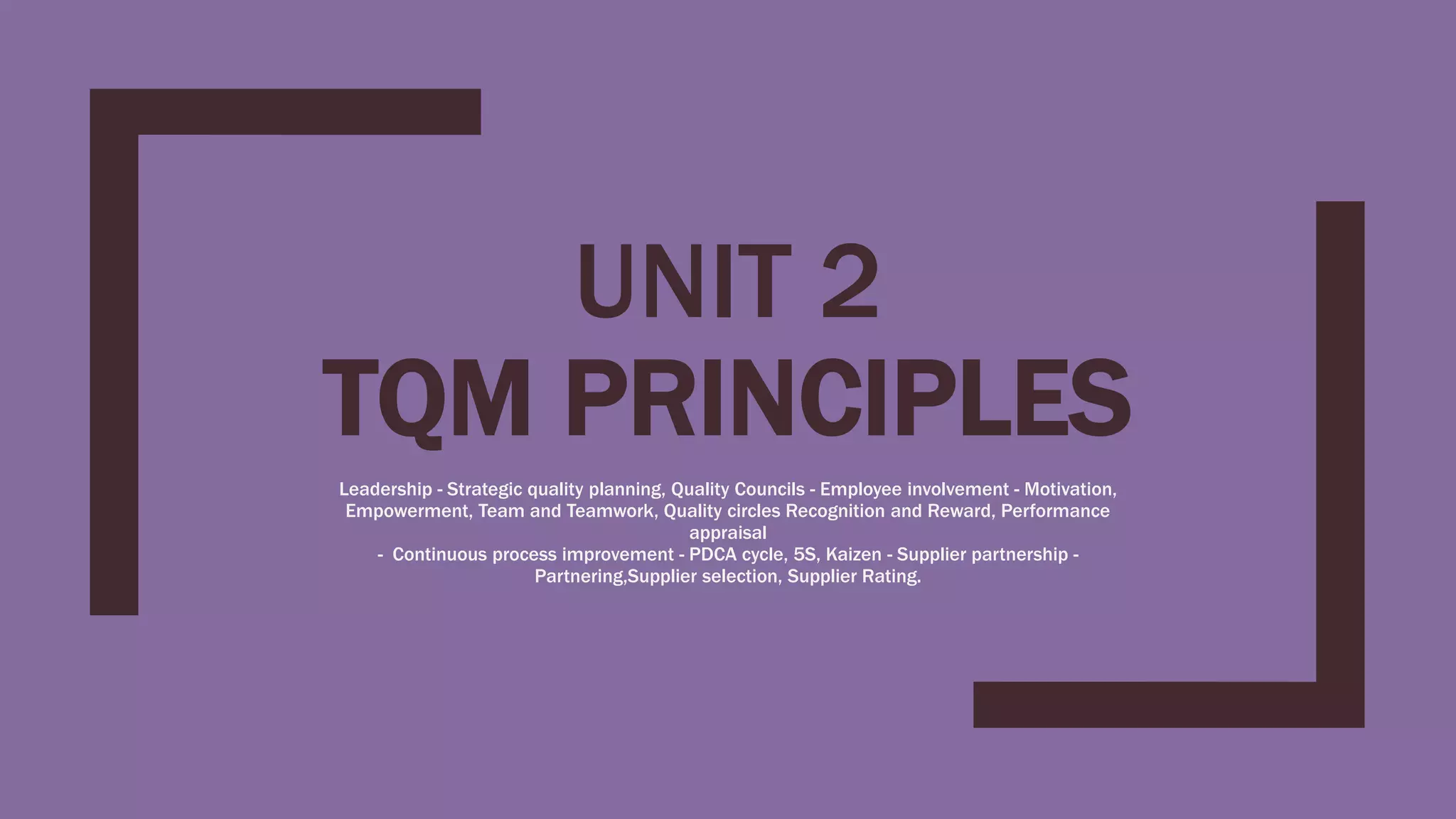 TQM PRINCIPLES | PPTX