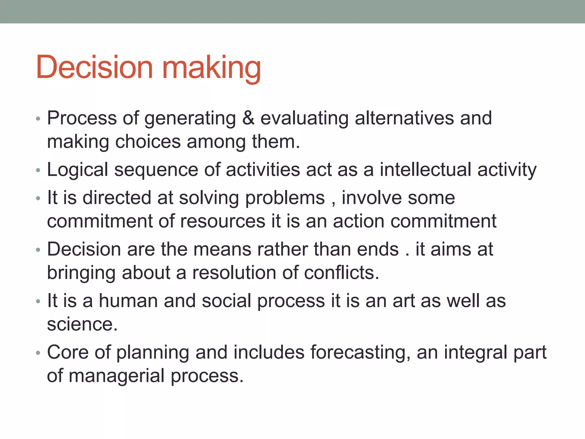 planning process and decesion making techniques | PPTX