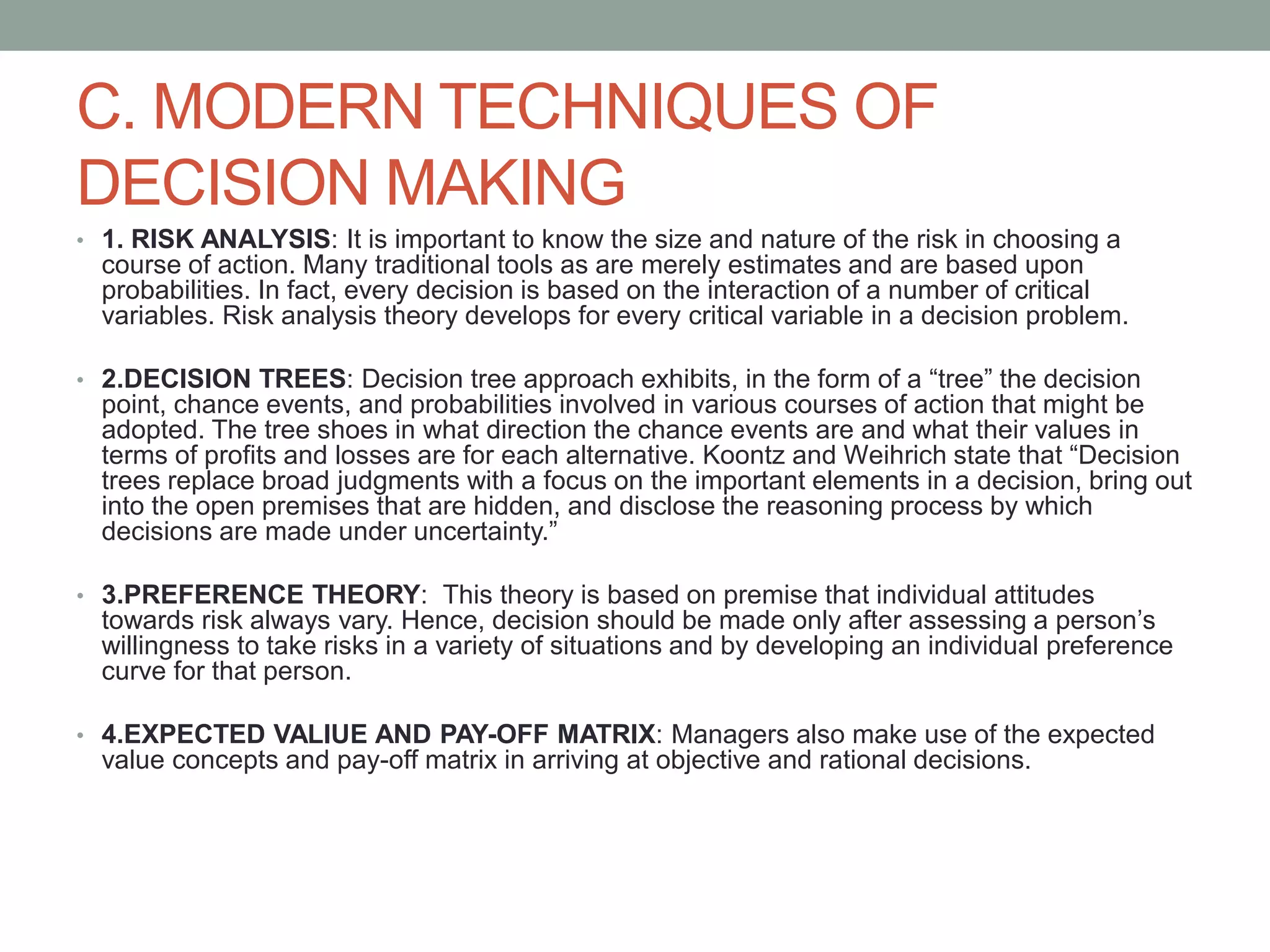planning process and decesion making techniques | PPTX