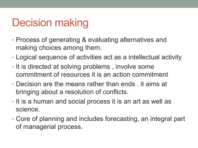 planning process and decesion making techniques | PPT