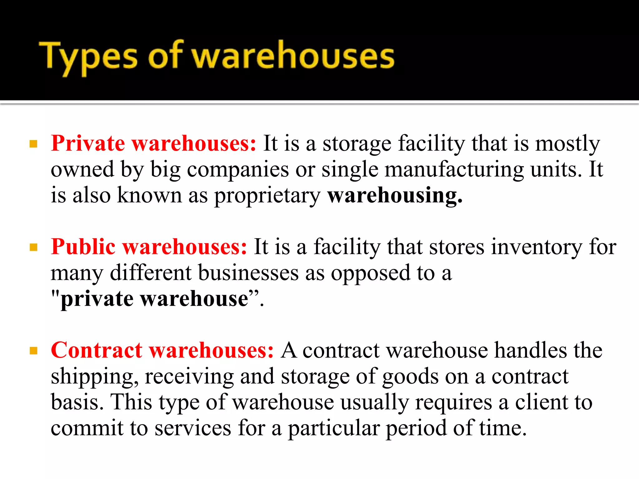 Warehouse Planning and Implementation | PPTX