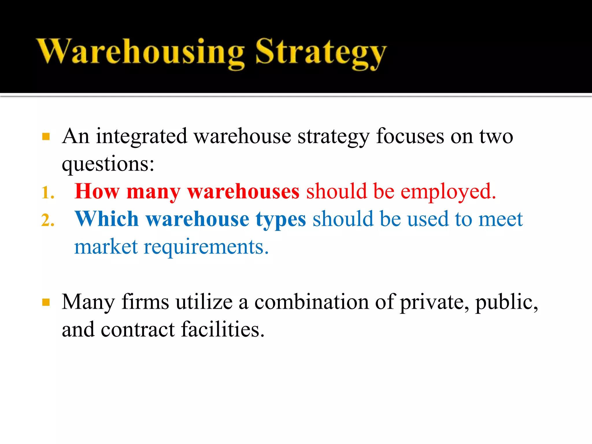 Warehouse Planning and Implementation | PPTX