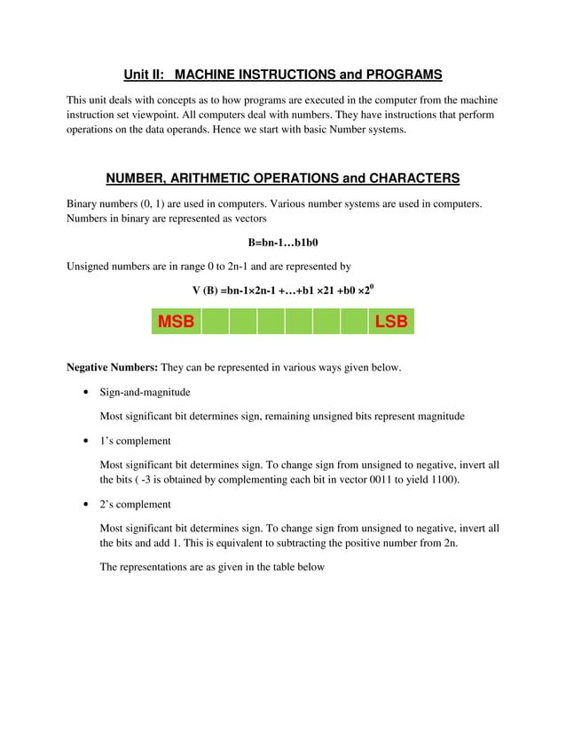 COMPUTER ORGANIZATION NOTES Unit 2 | PDF